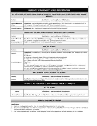 Advertisement no-1-2021 assistant-professors-lecturers | PDF