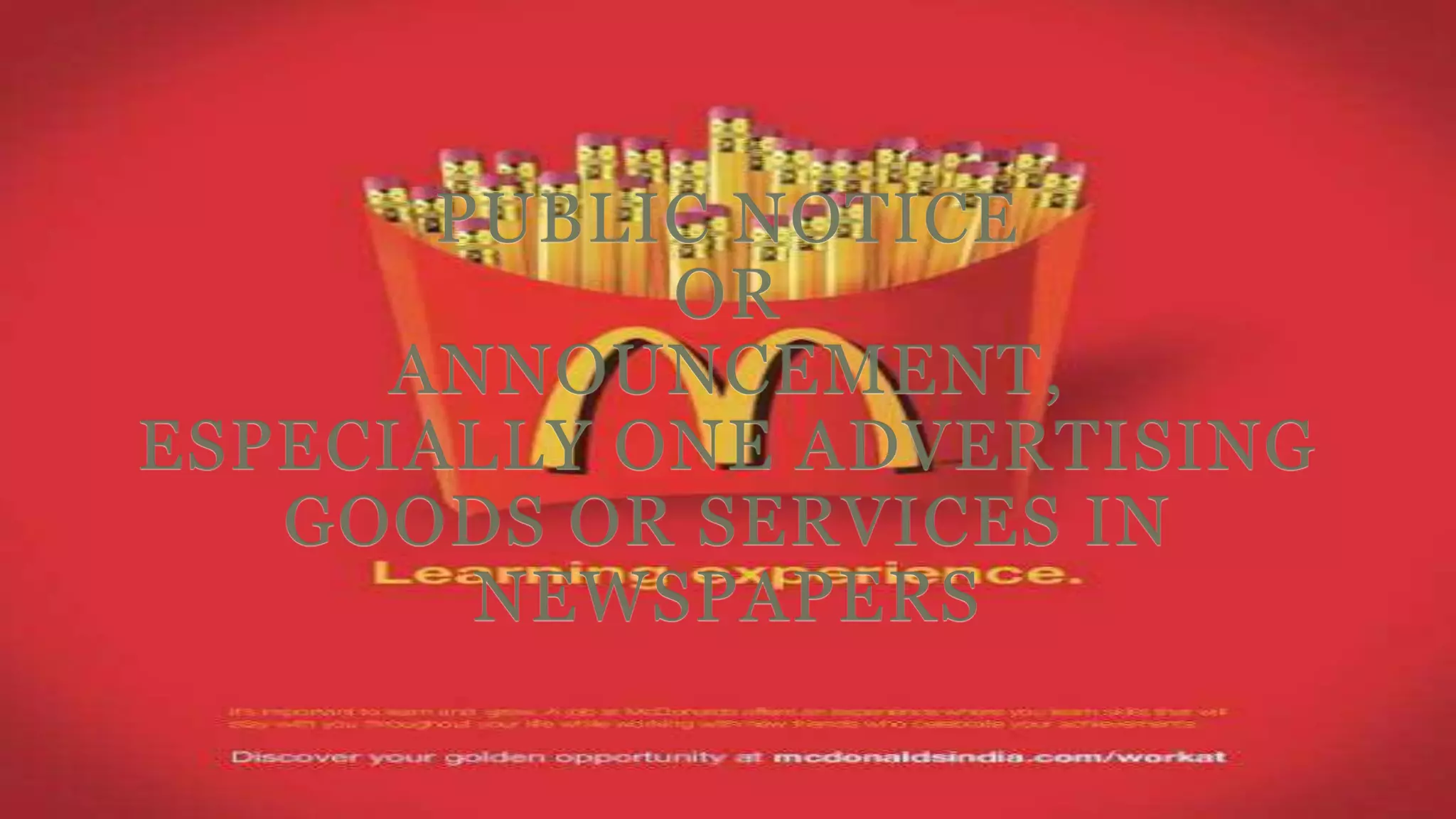 Advertisement — situation vacant and situation wanted | PPTX