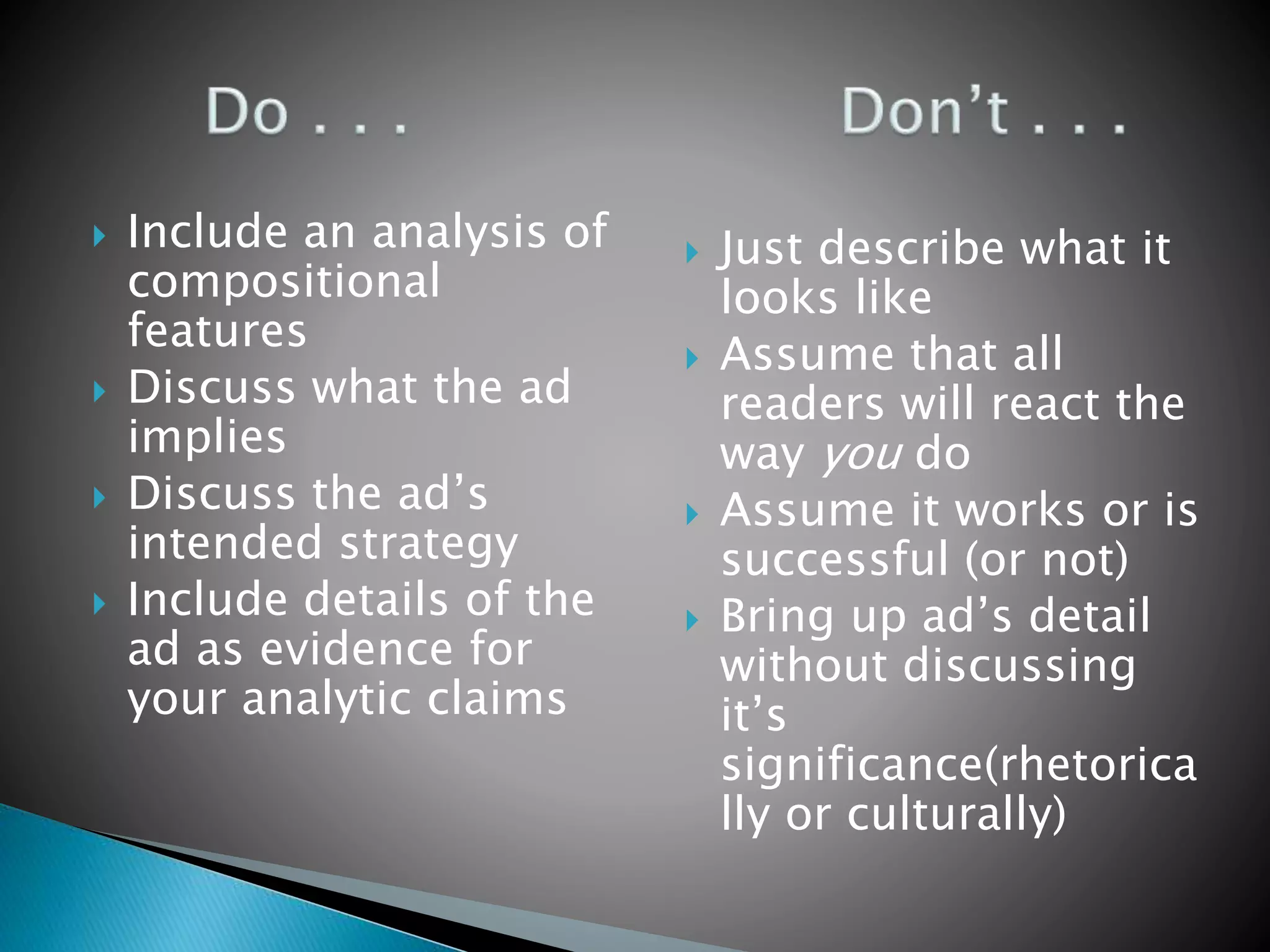 Advertisement Analysis Essay Advice | PPT