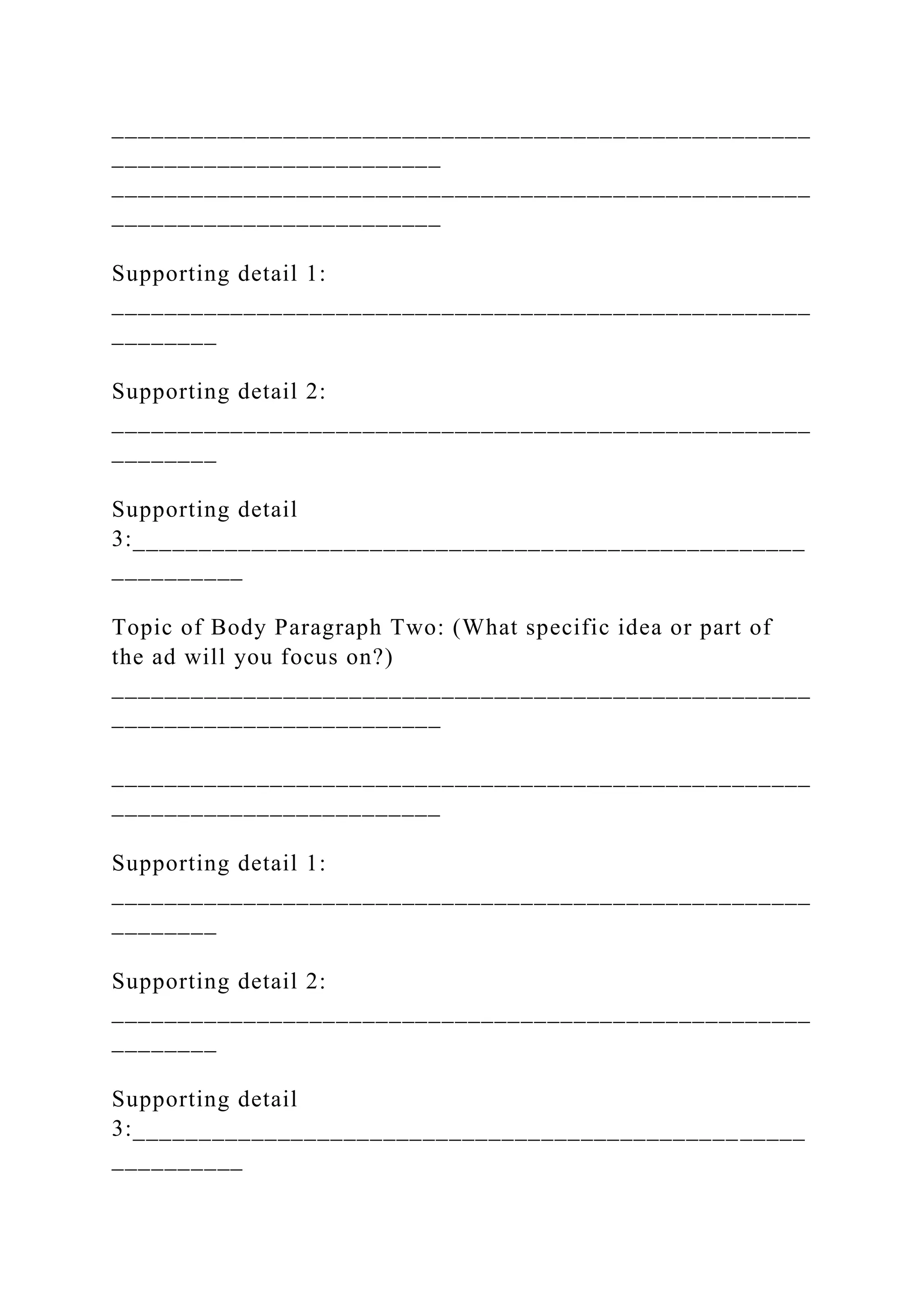 Advertisement Analysis Essay OutlineWhat is your ad and what is .docx