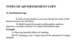 TYPES OF ADVERTISEMENT COPY | PPTX