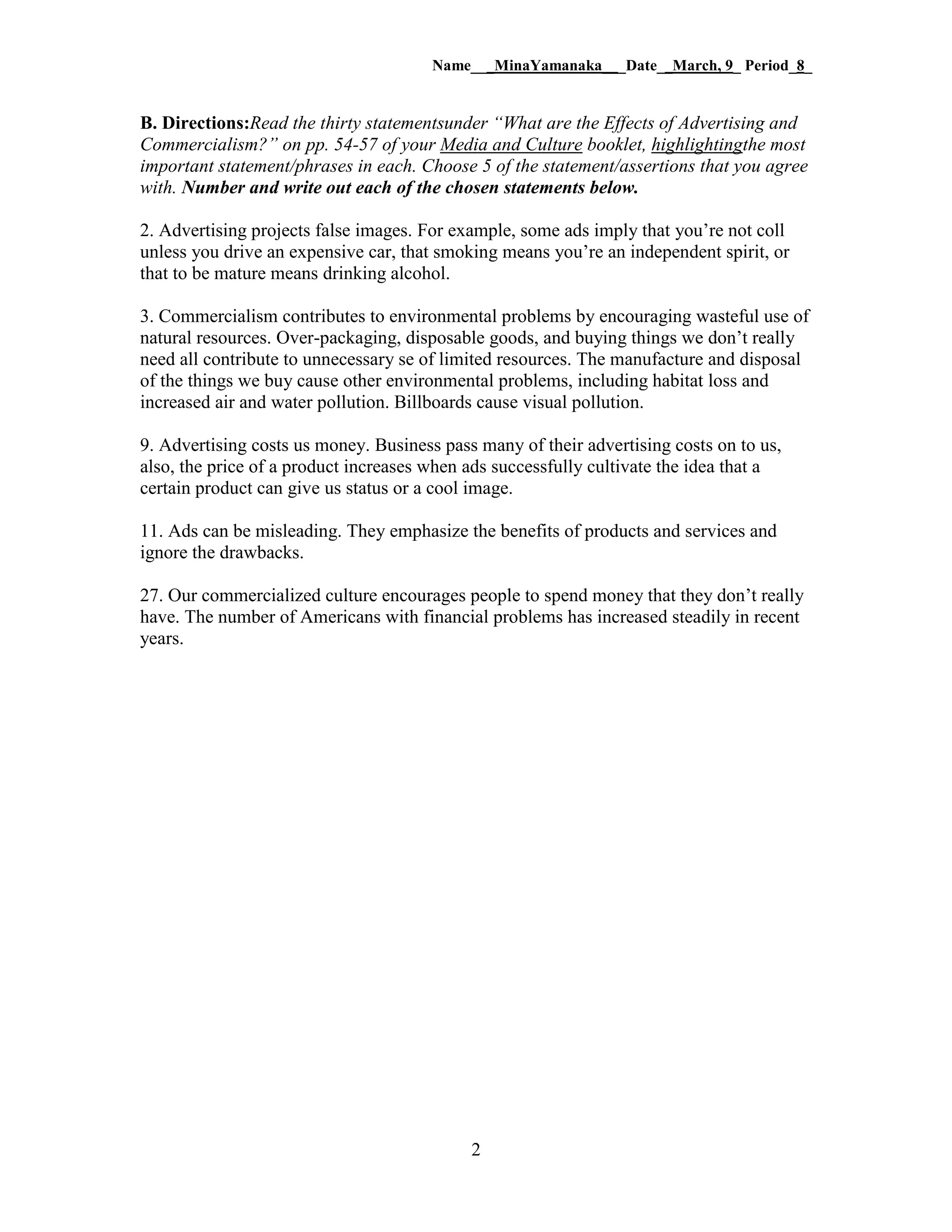 Advertisement critique | DOCX