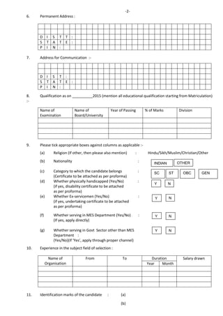 MES notification 2015 | PDF
