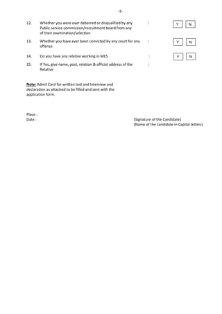 MES notification 2015 | PDF