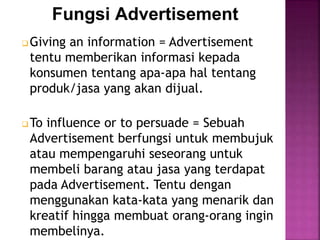 Materi Bahasa Inggris Iklan - Advertisementpptx | PPTX