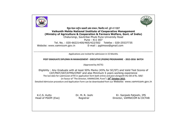 Advertisement of Executive PGDM | PPT | Free Download