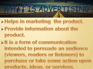 PPT on Advertisement | PPTX