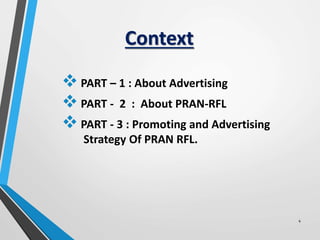 Advertisement process of Pran Rfl Group | PPTX