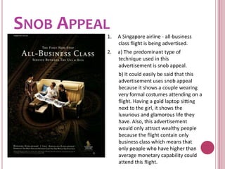 Examples Of Snob Appeal Propaganda