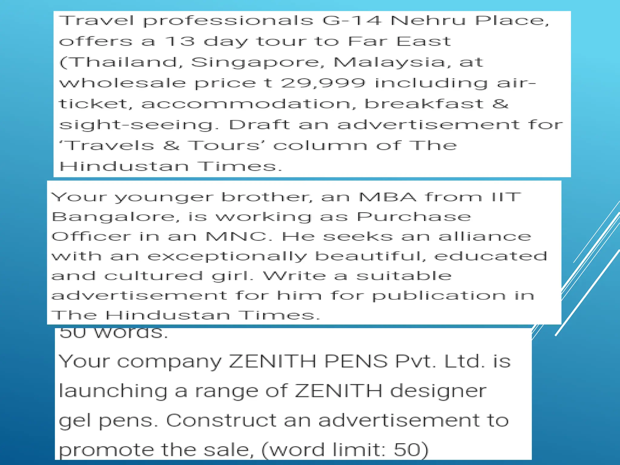 Advertisements-Classifieds class 11 writing skills | PPTX