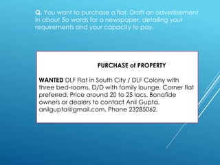 Advertisements-Classifieds class 11 writing skills | PPTX