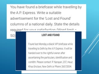 Advertisements-Classifieds class 11 writing skills | PPTX