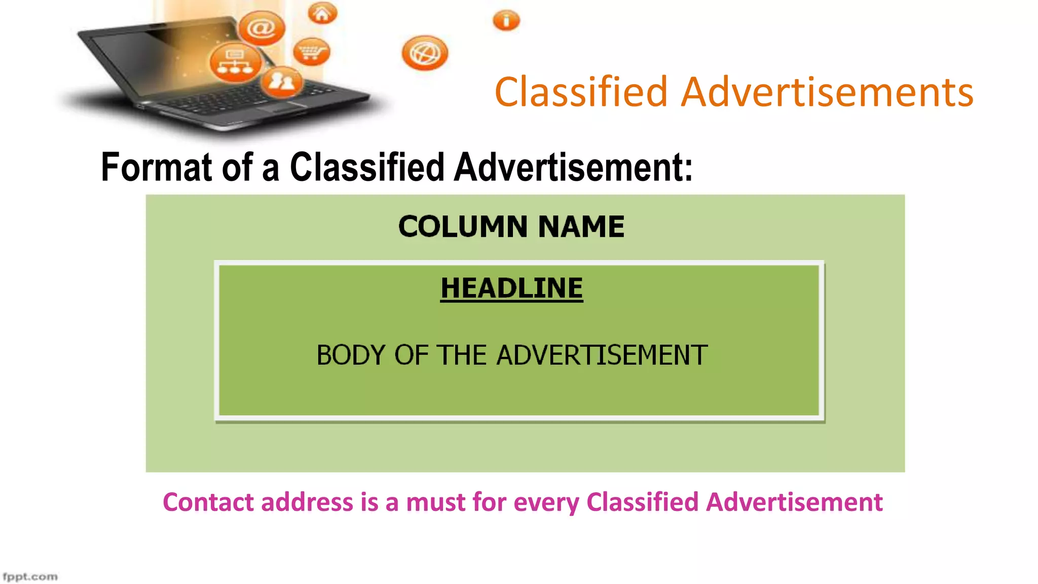 Classified Advertisements | PPTX