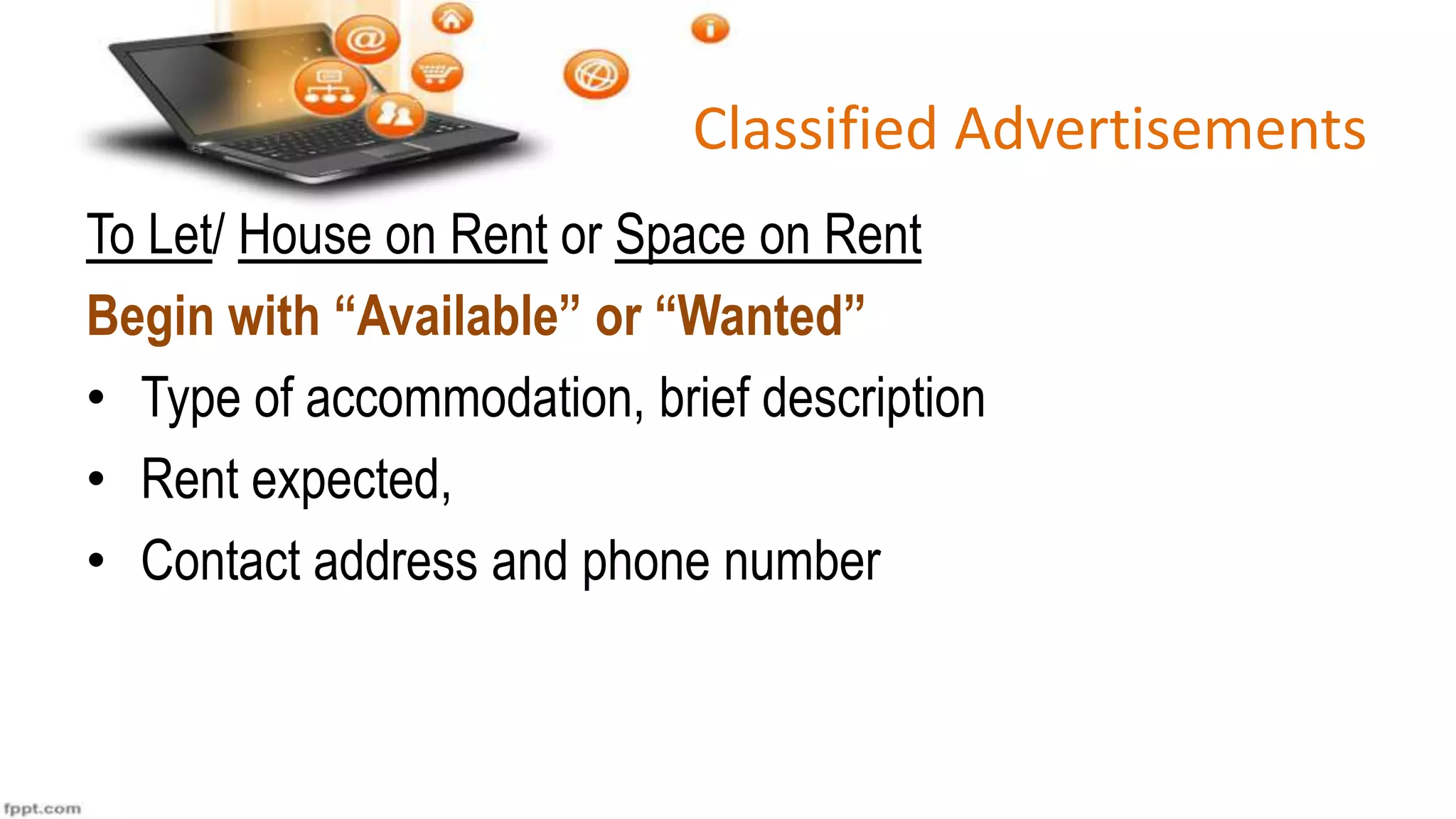 Classified Advertisements | PPTX