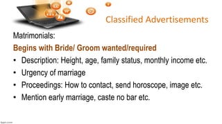 Classified Advertisements | PPTX
