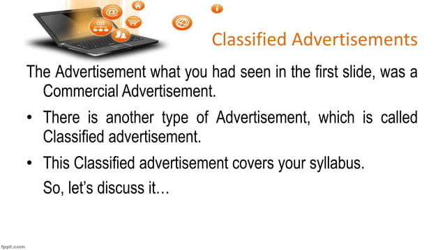 Classified Advertisements | PPTX