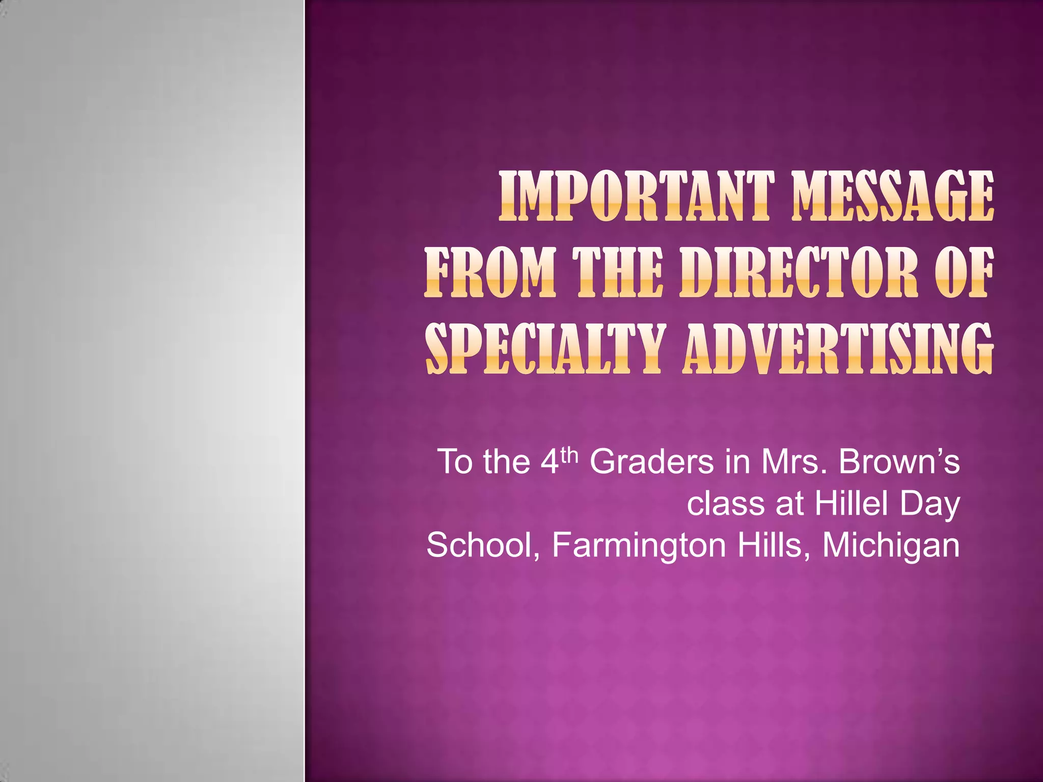 A Collection of Advertisements (Created by Mrs. Brown's 4th Grade Class ...