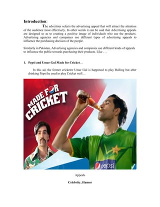 Advertising Appeals in context of Pakistani Advertisements. | DOC
