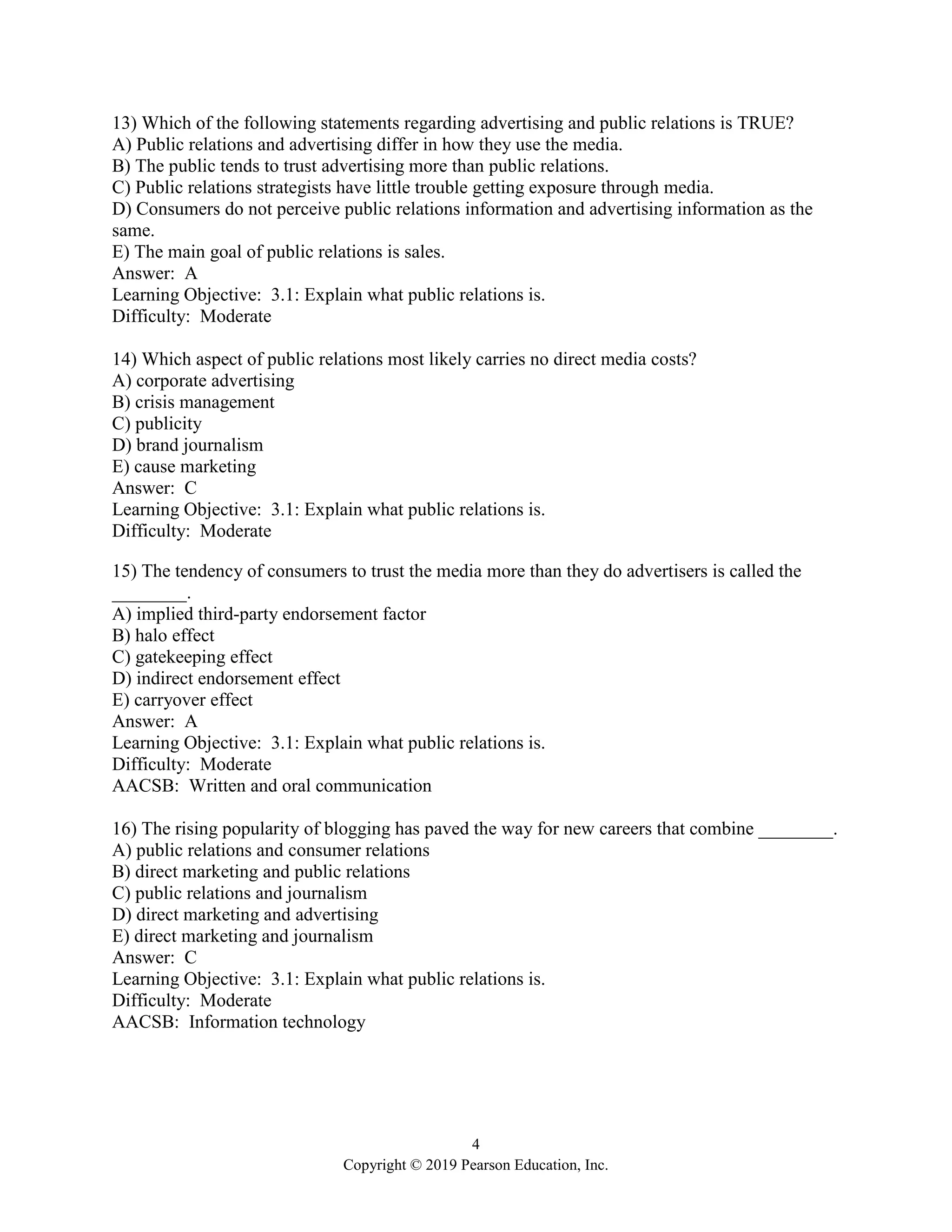 Advertising and IMC Principles and Practice 11th Edition Moriarty Test ...