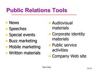 Advertising, Sales Promotion, & Public Relations | PPT
