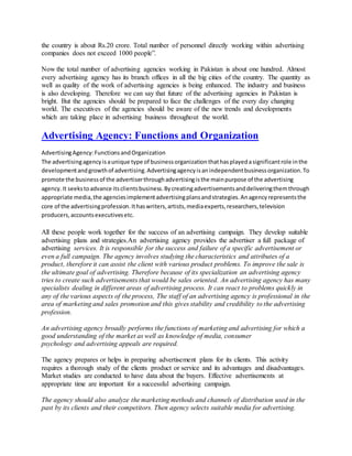 Advertising agencies in pakistan | DOCX