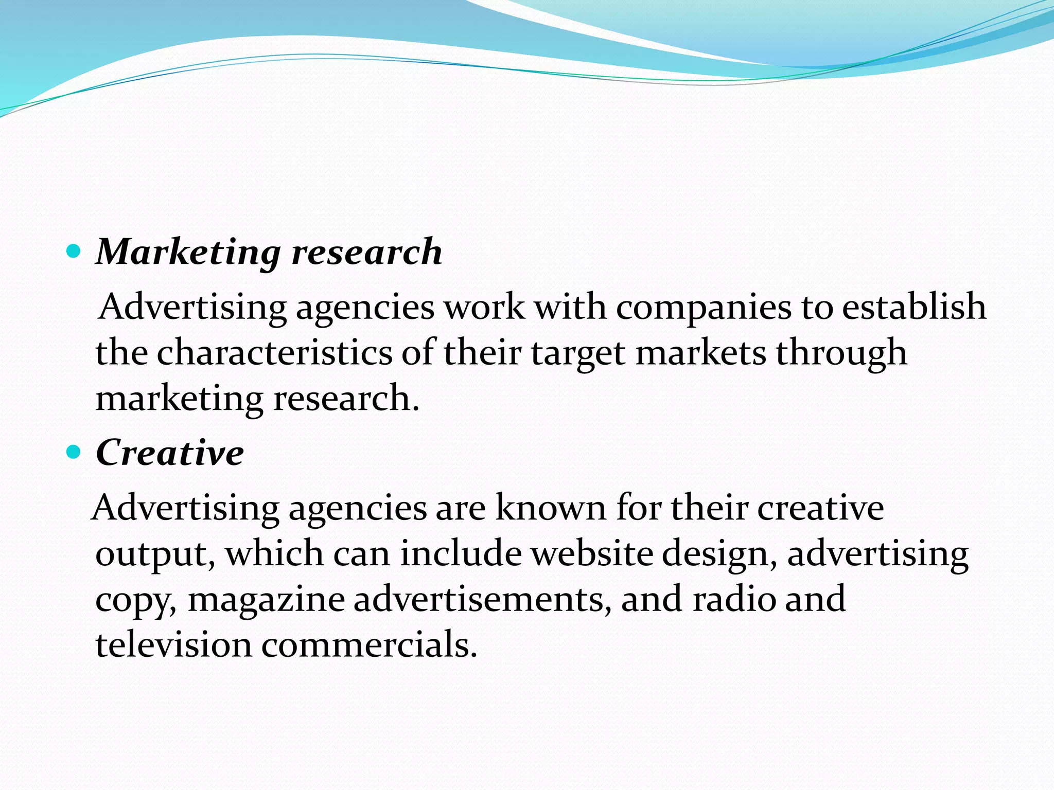 Advertising agency and functions | PPTX