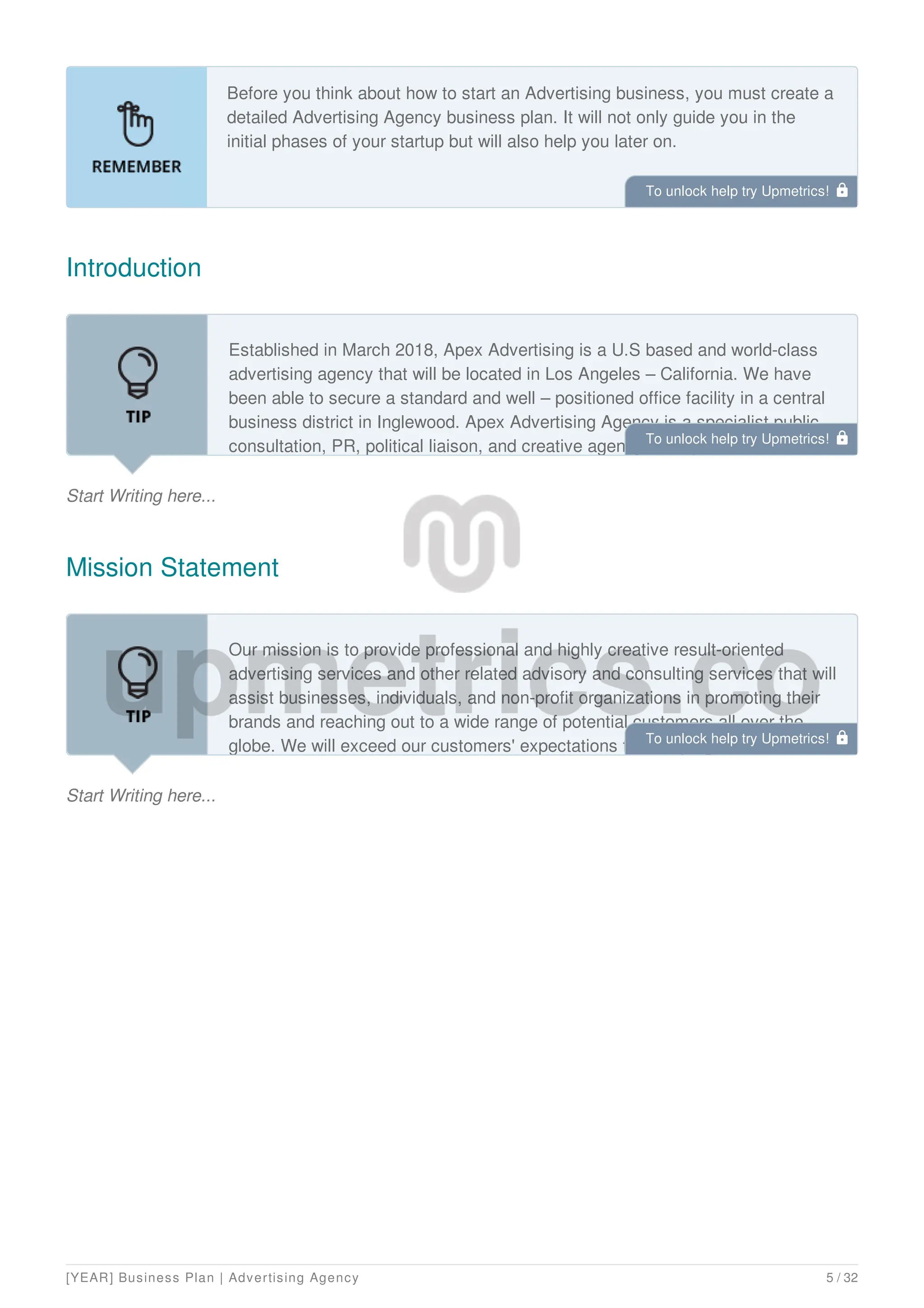 Advertising Agency Business Plan Example | PDF