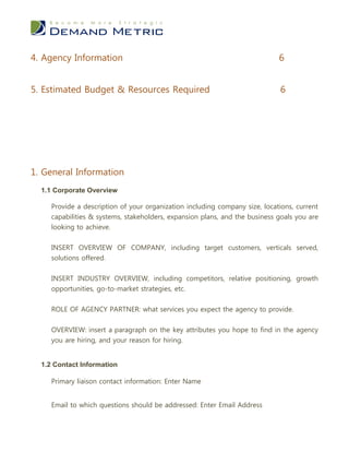 Advertising Agency RFP Template | PDF