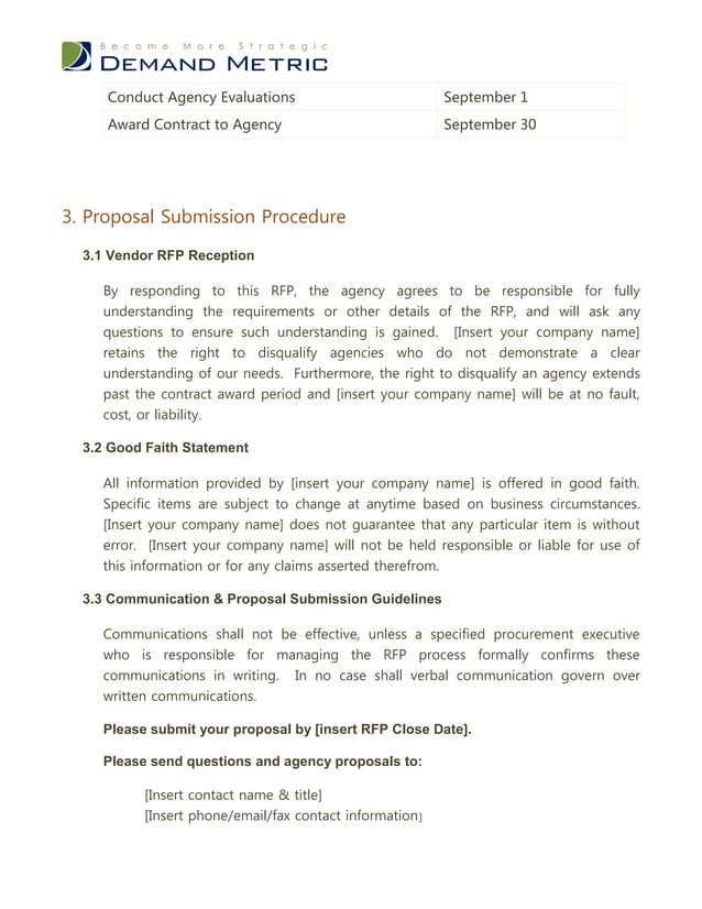 Advertising Agency RFP Template | PDF | Resume Writing and Advice | Job ...