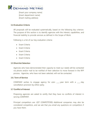 Advertising Agency RFP Template | PDF