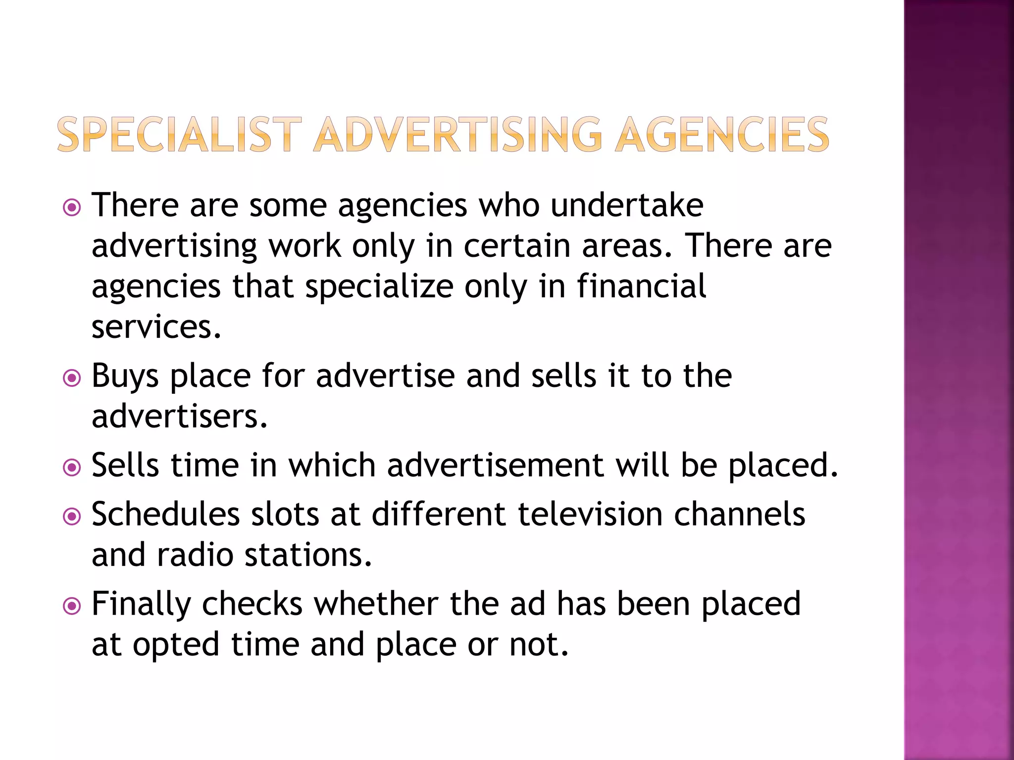 Advertising agency, role and types | PPTX
