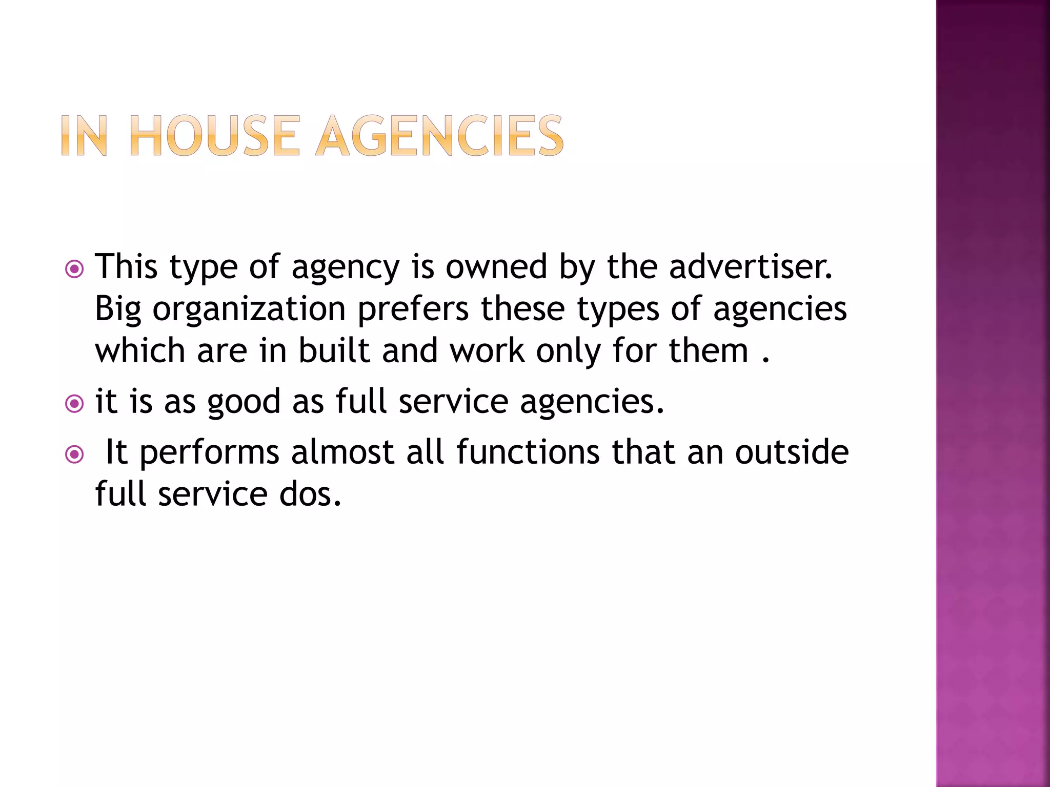 Advertising agency, role and types | PPTX