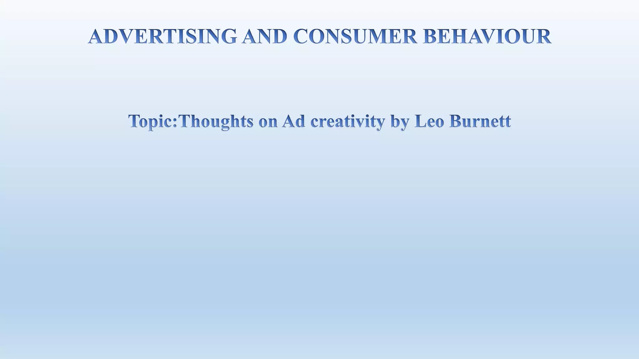 Advertising and consumer behaviour ppt | PPTX