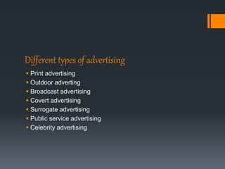 Advertising and its types | PPTX