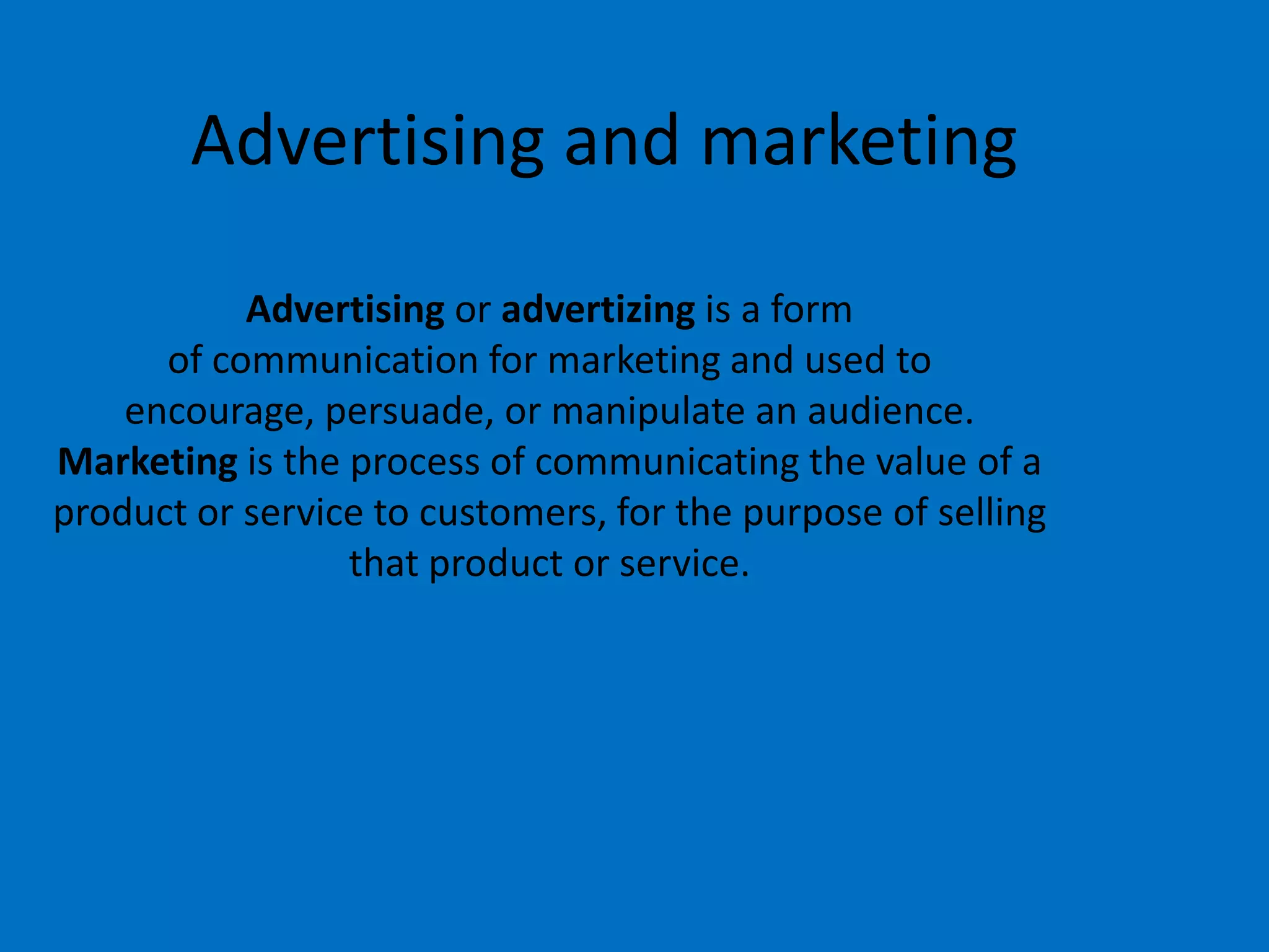 Advertising and marketing | PPTX