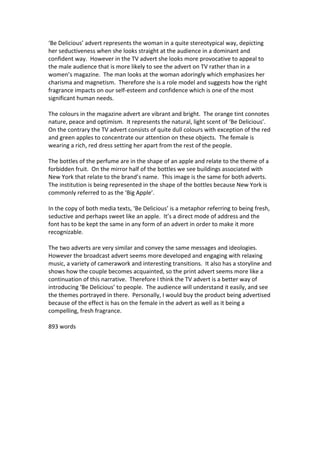 GCSE CROSS MEDIA ASSIGNMENT 2 exam board full marks example | PDF