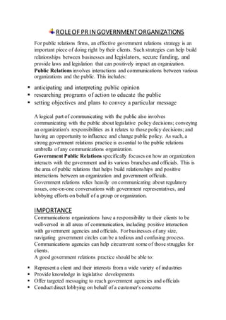 GOVERNMENT AND PRIVATE ORGANIZATIONS OF PR | DOCX