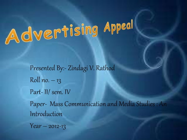 Advertising appeal | PPT