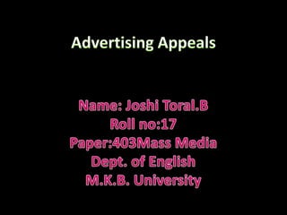 Advertising appeals | PPTX | Advertising Industry | Industries
