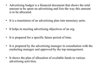 Advertising budget | PPTX