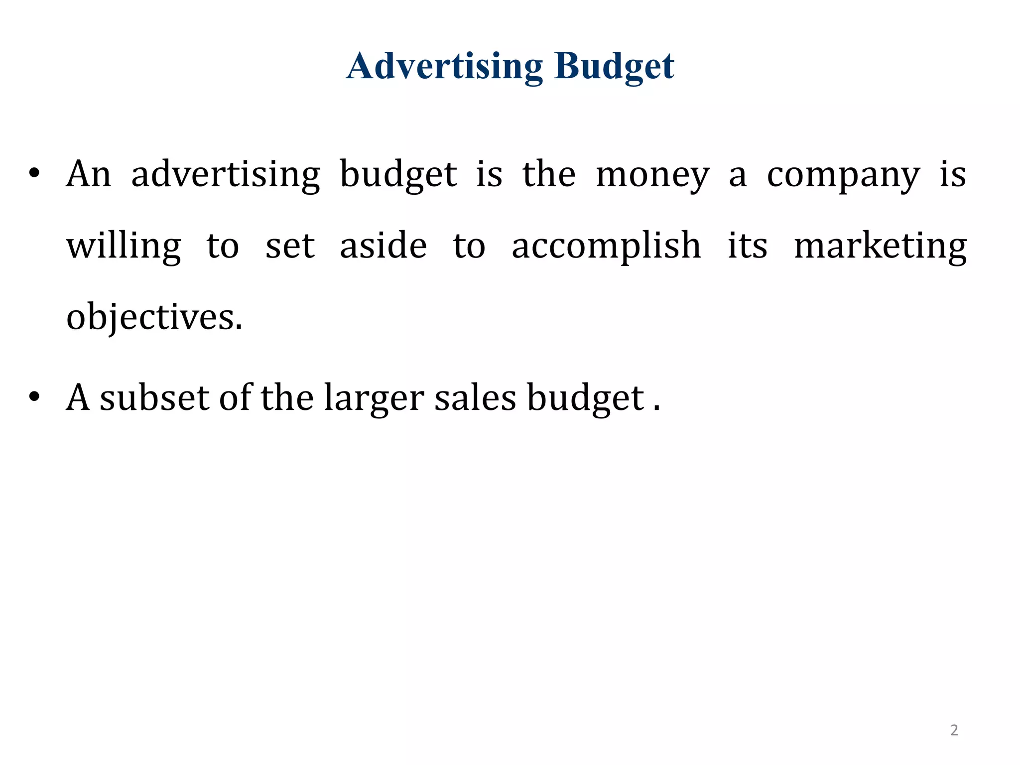 Advertising budgeting | PPTX