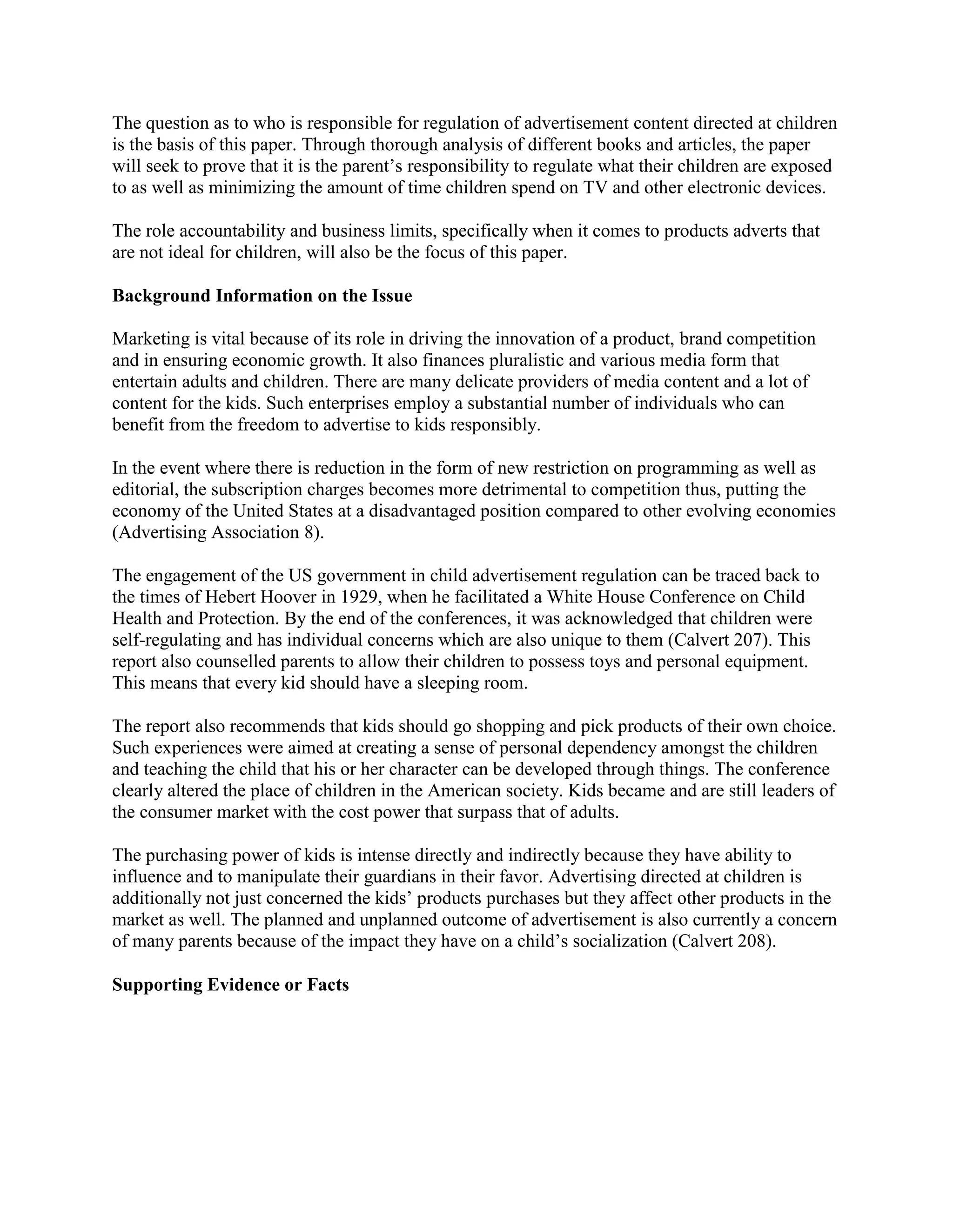 Advertising directed at children parents or governments responsibility ...