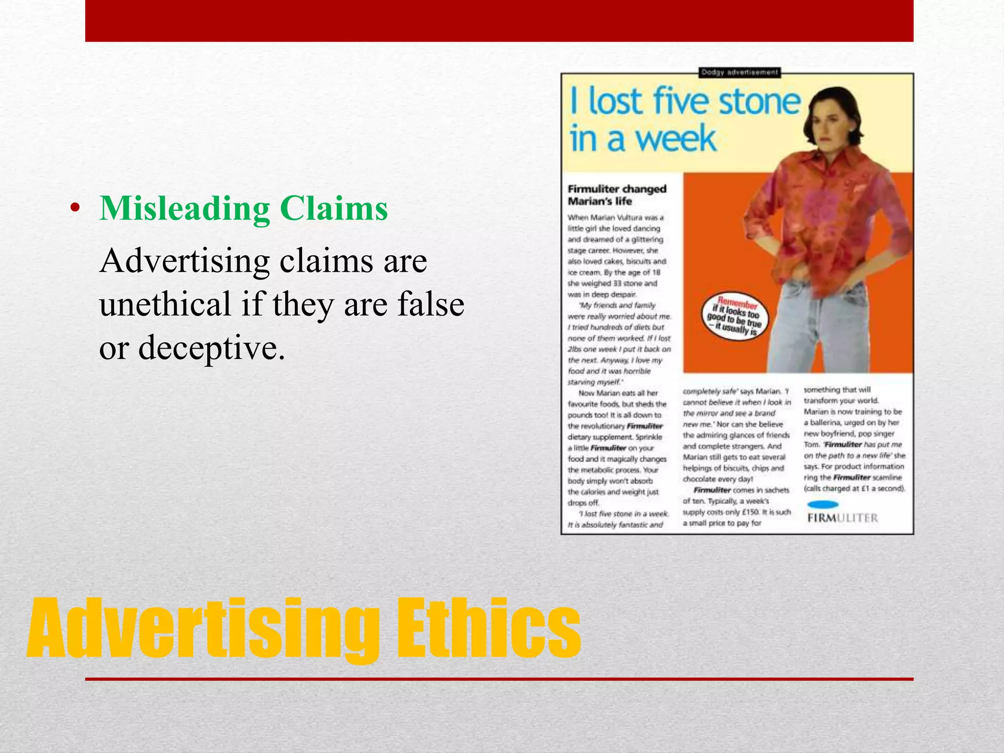 Advertising ethics | PPT