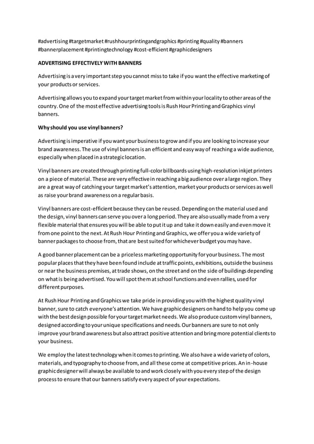 Advertising effectively with banners | PDF