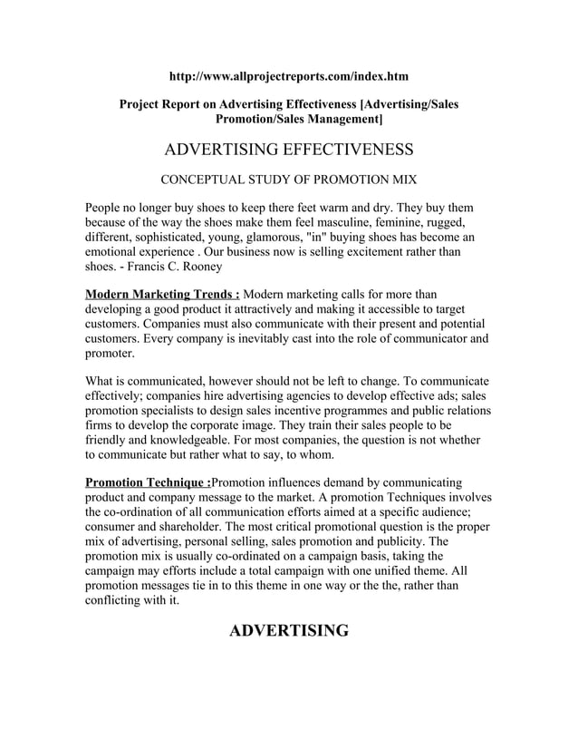 Advertising effectiveness | PDF