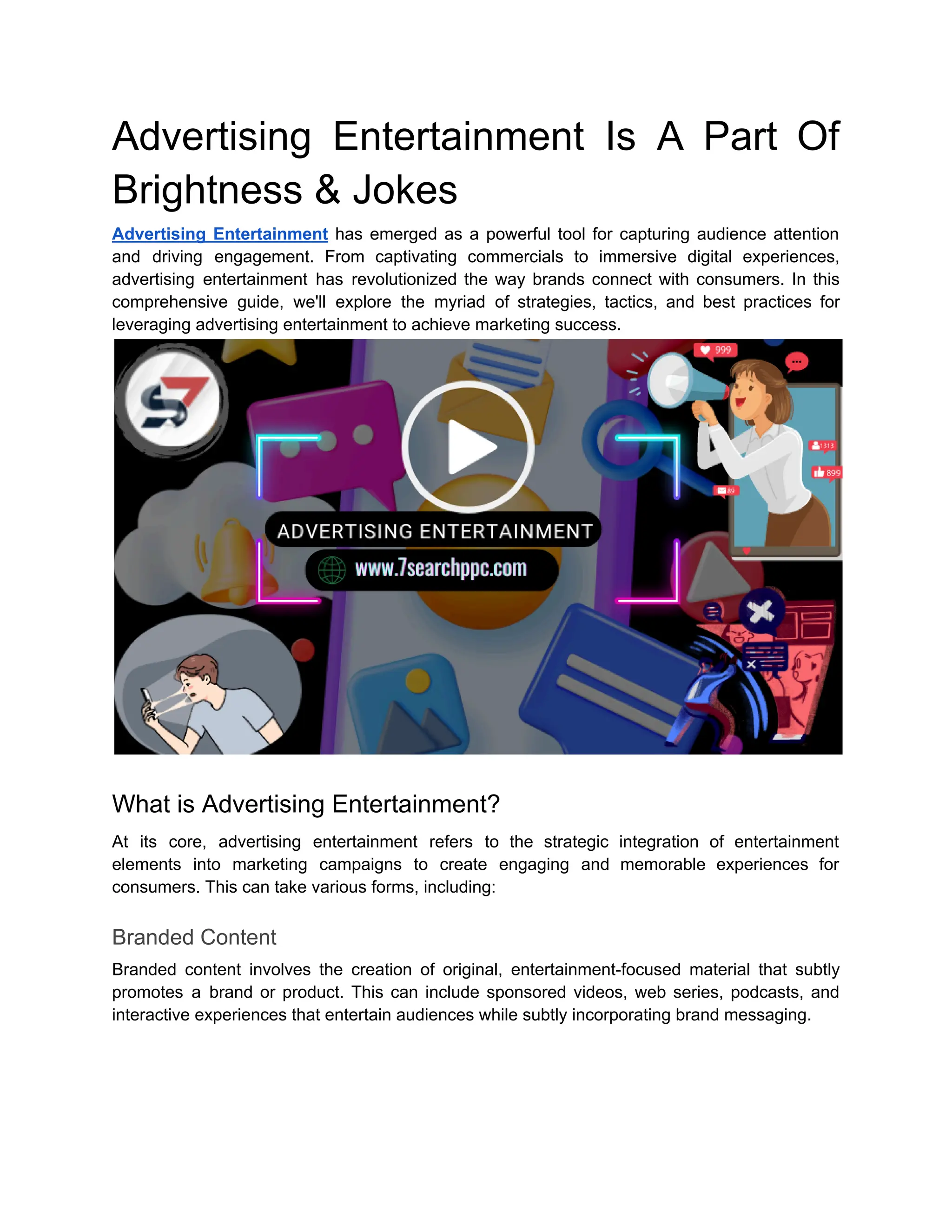 Entertainment Advertisement | Entertaining Marketing | PDF