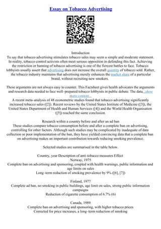 Advertising Essay Introduction | PDF