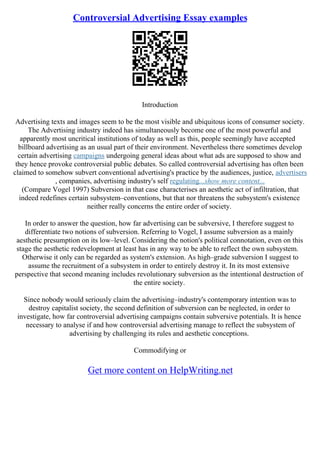 Advertising Essay Introduction | PDF