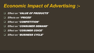 Advertising in indian economy & its effects | PPTX