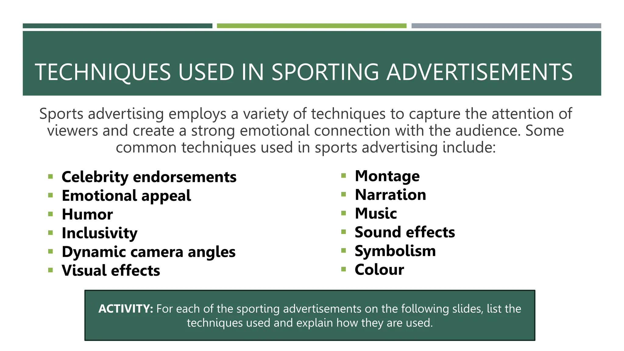 Advertising in Sport - With Videos and Examples | PPTX
